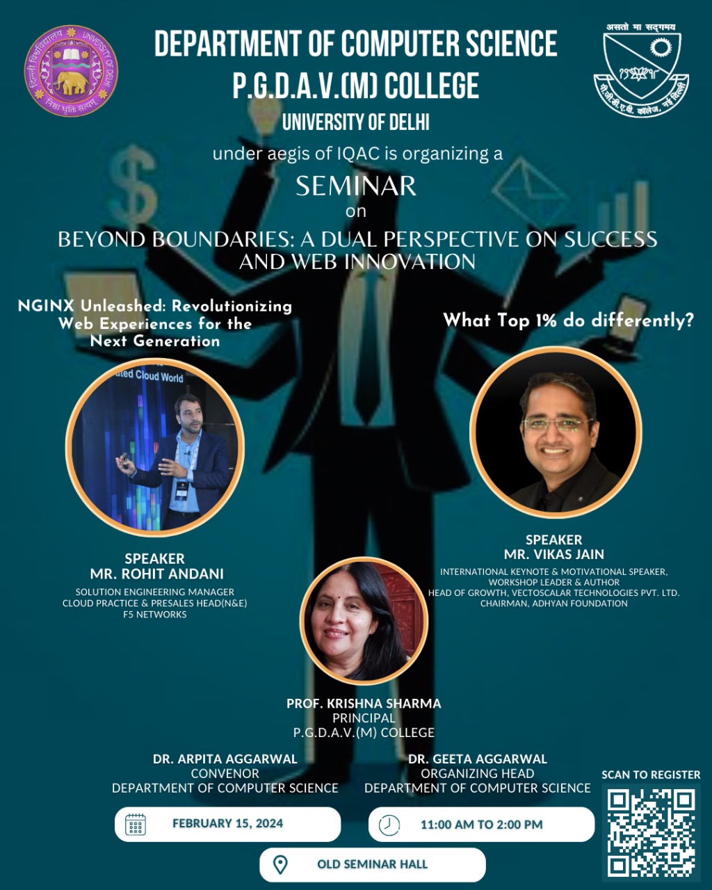 Keynote Speech on "What Top 1% Do Differently" @ PGDAV College, DU 15 Feb 24 by Vikas Jain ...